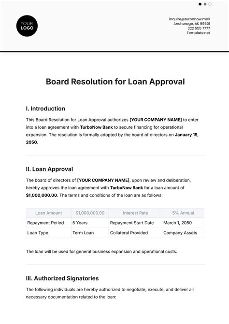 Free Board Resolution Templates Edit Online And Download