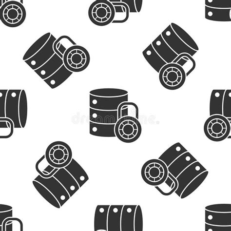 Grey Server Security With Closed Padlock Icon Isolated Seamless Pattern On White Background