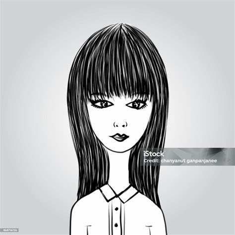 귀여운 만화 소녀 흑인과 백인 사무실에서 젊은 아가씨 옷 비즈니스 여자 사용자 아이콘 프로필 벡터 일러스트 레이 션 그림 서식 파일 그리기에 대한 스톡 벡터 아트 및 기타