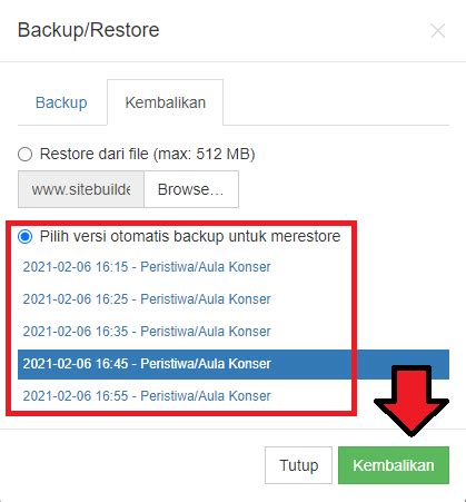 Cara Backup Dan Restore Di Website Builder IndoWebsite Knowledgebase