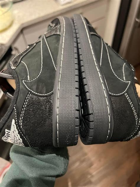 Nike Quality Control Woes Continue With The Travis Scott X Air Jordan 1 Low Black Phantom