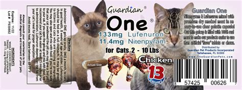 Guardian One® 133mg Lufenuron And Nitenpyram Monthly For Cats 2 10 Lbs