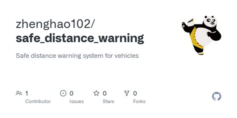 Github Zhenghao102 Safe Distance Warning Safe Distance Warning System For Vehicles