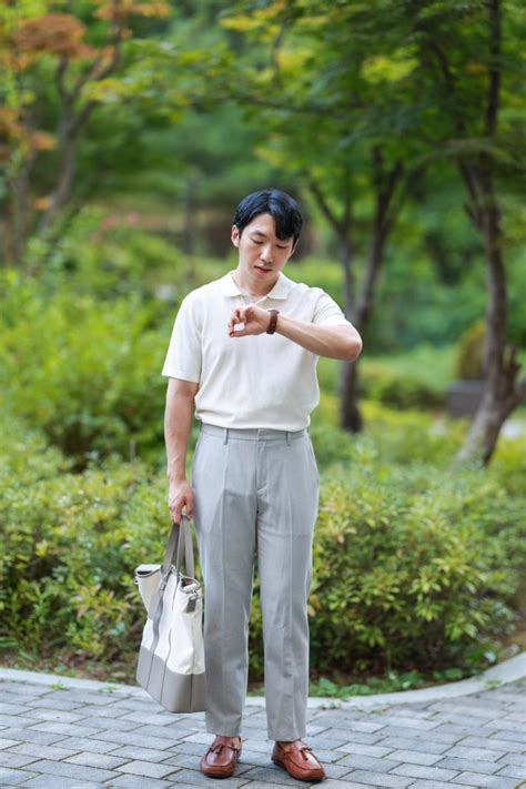 30대 남자 옷 댄디룩 여름 출근룩 베이지 바지 슬랙스 코디 패션 스타일 네이버 블로그