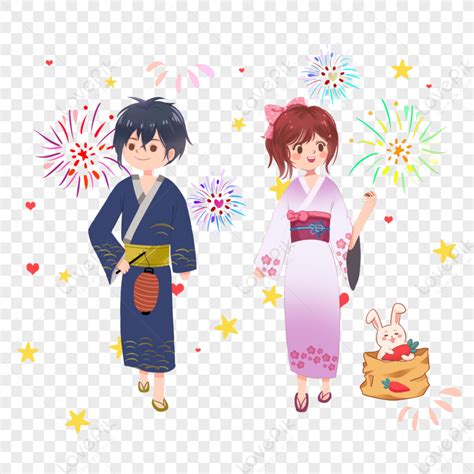 손으로 그린 일본 기모노 일러스트 캐릭터카드드레스 Png 일러스트 무료 다운로드 Lovepik