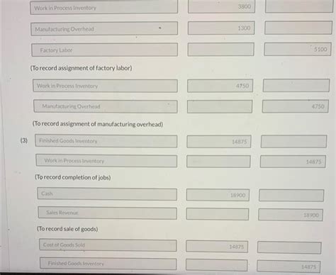 Solved Reconcile The Balance In Work Process Inventory With