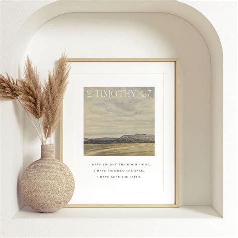 2nd Timothy 47 Bible Verse Print Bible Art Christian Print Modern