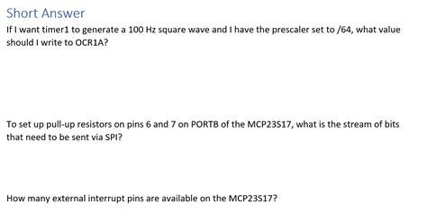 Solved Short Answer 1 ﻿if I Want Timer1 ﻿to Generate A 100