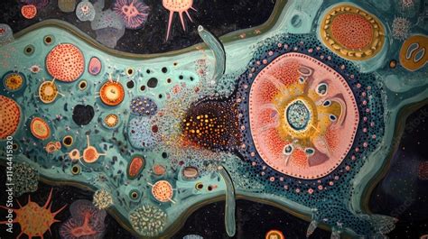 Cross Section Of A Virus Showing Internal Structures With Labeled Components Viruses