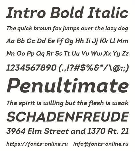 Intro Bold Italic шрифт