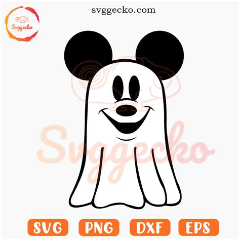 Mickey Ghost Svg Spooky Svg Disney Halloween Svg Png Dxf Eps Cricut