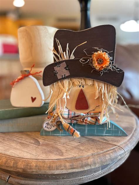 Diy Scarecrow Shelf Sitter Kit Unfinished Wood Fall Decor Etsy Diy