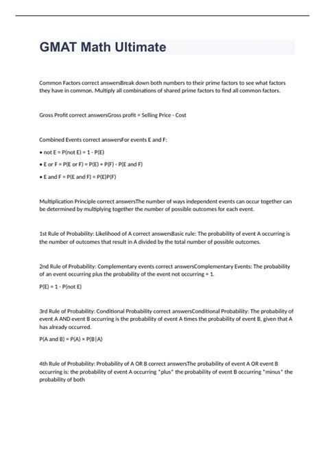 Gmat Math Ultimate Exam With 100 Correct Answers Gmat Math Ultimate Stuvia Us