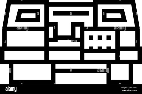 Cnc Machine Tool Work Line Icon Vector Illustration Stock Vector Image