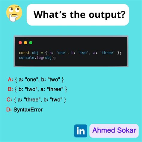 Ahmed Sokkar En Linkedin يومياجافااسكربتمعسكر Javascript Interviewquestions Interview