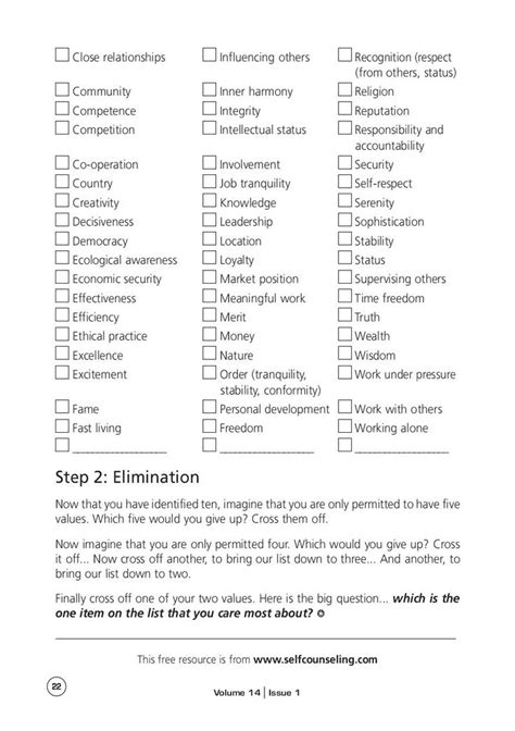 Checklist For Personal Values By Charlotte Roberts 14 1 Personal Values Self Respect Person