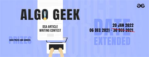 Algo Geek DSA Article Writing Contest By GeeksforGeeks GeeksforGeeks