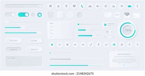 Light Vector Ui Elements Buttons Selectors Stock Vector Royalty Free 220570177 Shutterstock