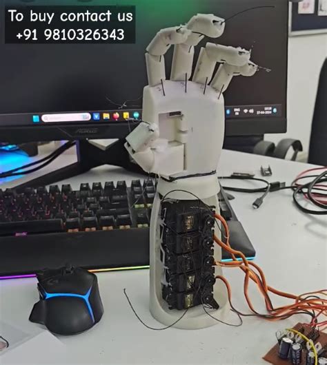 Robotic Hand Using Arduino Kit Assembled Mtech Btech Engineering Projects Thesis Research