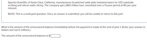 Solved Spectra Scientific Of Santa Clara California