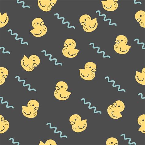 Cute Duck Pattern Background Vector Design Premium Vector