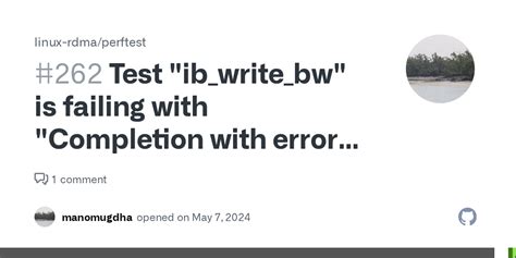 Test Ibwritebw Is Failing With Completion With Error At Client At
