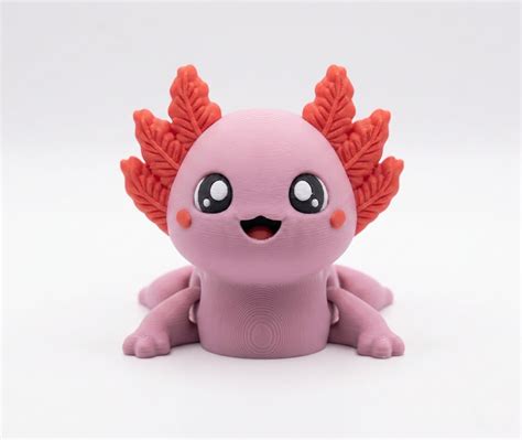 🆓 Free Cute Flexi Axolotl Articulated Print In Place Fidget Toy No