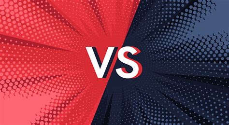 대 화면 파란색과 빨간색 추상적 Vs 배경 템플릿 싸움 간단한 현대 만화 디자인입니다 평면 스타일 벡터 일러스트입니다 개념에