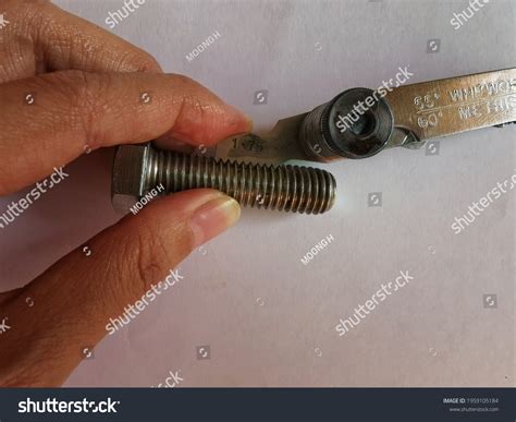 Using Screw Pitch Gauge Measure Thread Stock Photo 1959105184 Shutterstock