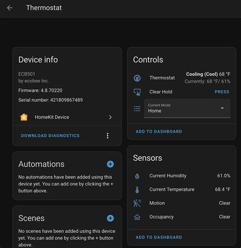 Local Homekit Config Of Ecobee Thermostat Configuration Home Assistant Community