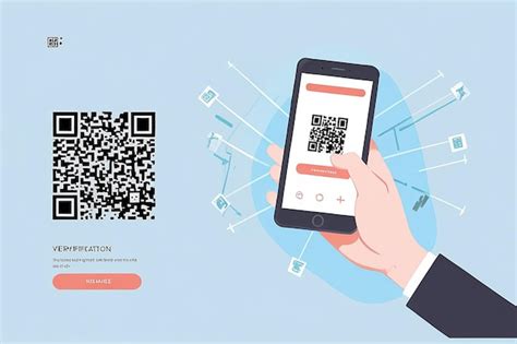 Qr Code Mobile Verification Landing Page Scan Phone Concept Design Technology Vector