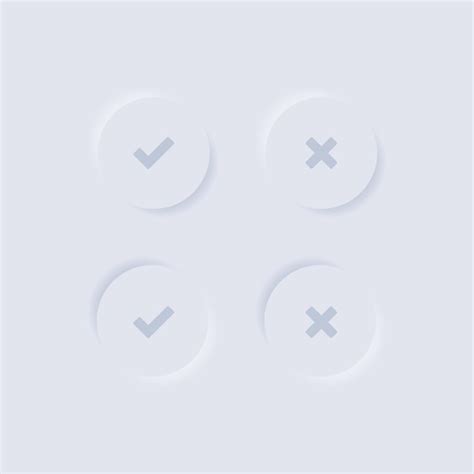 Premium Vector Cross And Check Mark Button In Neumorphism App Style Ui Minimal Design Elements