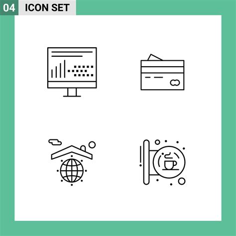 4 Universal Line Signs Symbols Of Coding Credit Programing Banking