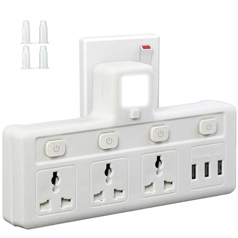 Buy Multi Plug Extension Socket With 3 Usb Extender Wall Socket 3 Way