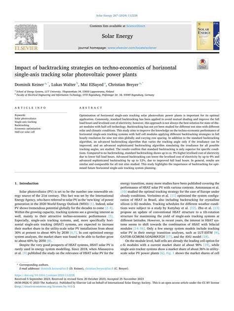 Pdf Impact Of Backtracking Strategies On Techno Economics Of