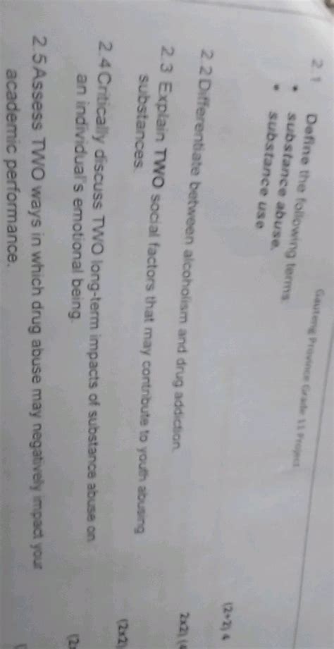 Gautenge Priviener Grade 11 Dropect 21 Define StudyX