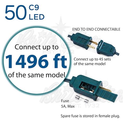 Brite Star 50 Count 3325 Ft White Led Plug In Christmas String Lights In The Christmas String