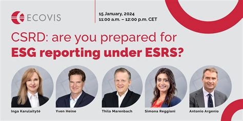CSRD Are You Prepared For ESG Reporting Under ESRS Ecovis Lt