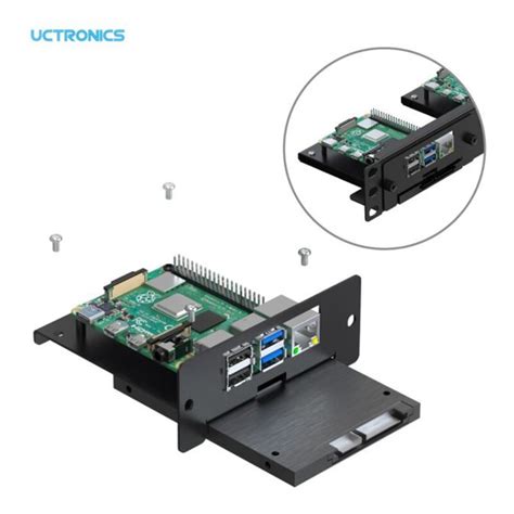 UCTRONICS U6261 19 1U Raspberry Pi Rack Mount With SSD Mounting Brac