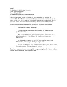Reflective Memo Portfolio Revision Learning Experience