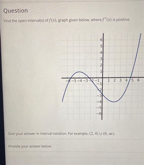 Solved Find The Open Intervals Of Fx Graph Given Below
