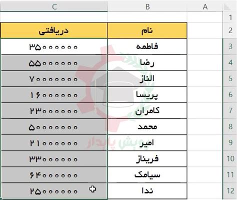 حل مشکل وسط چین نشدن اعداد در اکسل پویش پایدار
