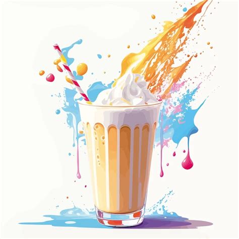 밀크 쉐이크 그림 프리미엄 벡터