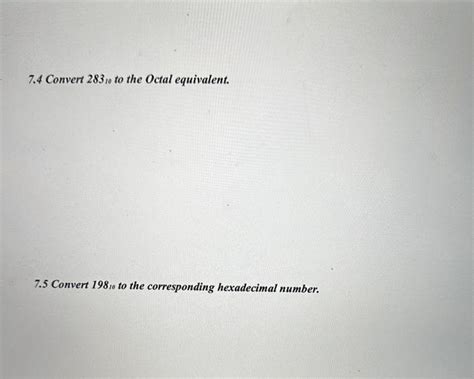 Solved 71 Consider The Binary Number 110110012 Find The