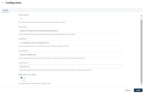 자동 티켓 병합 앱을 사용하여 티켓을 병합하는 방법은 무엇인가요 Contact Center