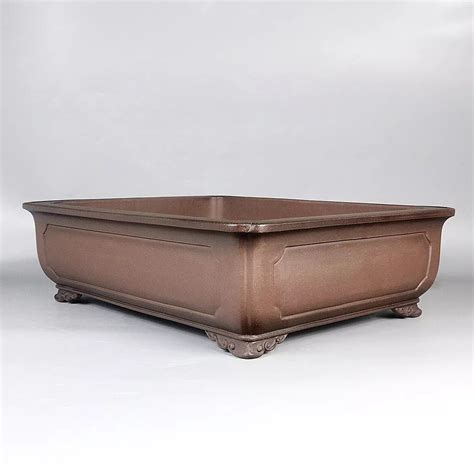 169 43cm Large Rectangular Handmade Traditional Bonsai Pot W Raise