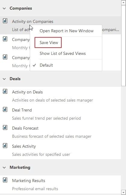 Remember And Save Parameters Of Generated Reports