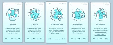 Hr Soft Skills Onboarding Mobile App Page Screen Vector Template Employee Qualities Abilities