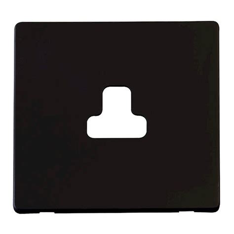 Click Definity Metal Black 2a 1 Gang Round Pin Socket Outlet With Black Insert Ukes