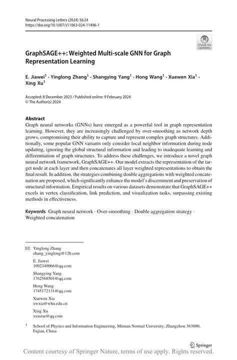 Pdf Graphsage Weighted Multi Scale Gnn For Graph Representation